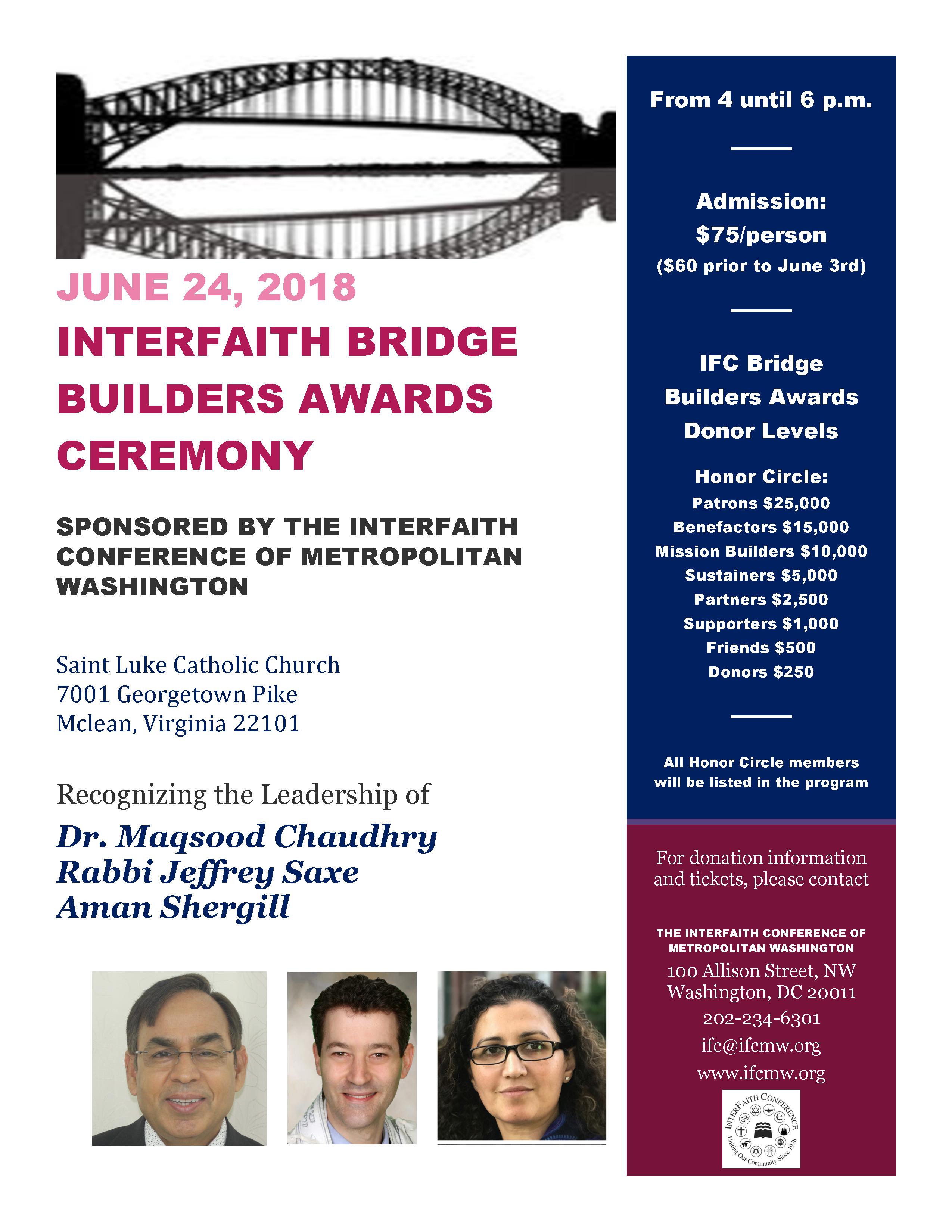 2018 Bridge Builders Flyer final - InterFaith Council of Metropolitan ...