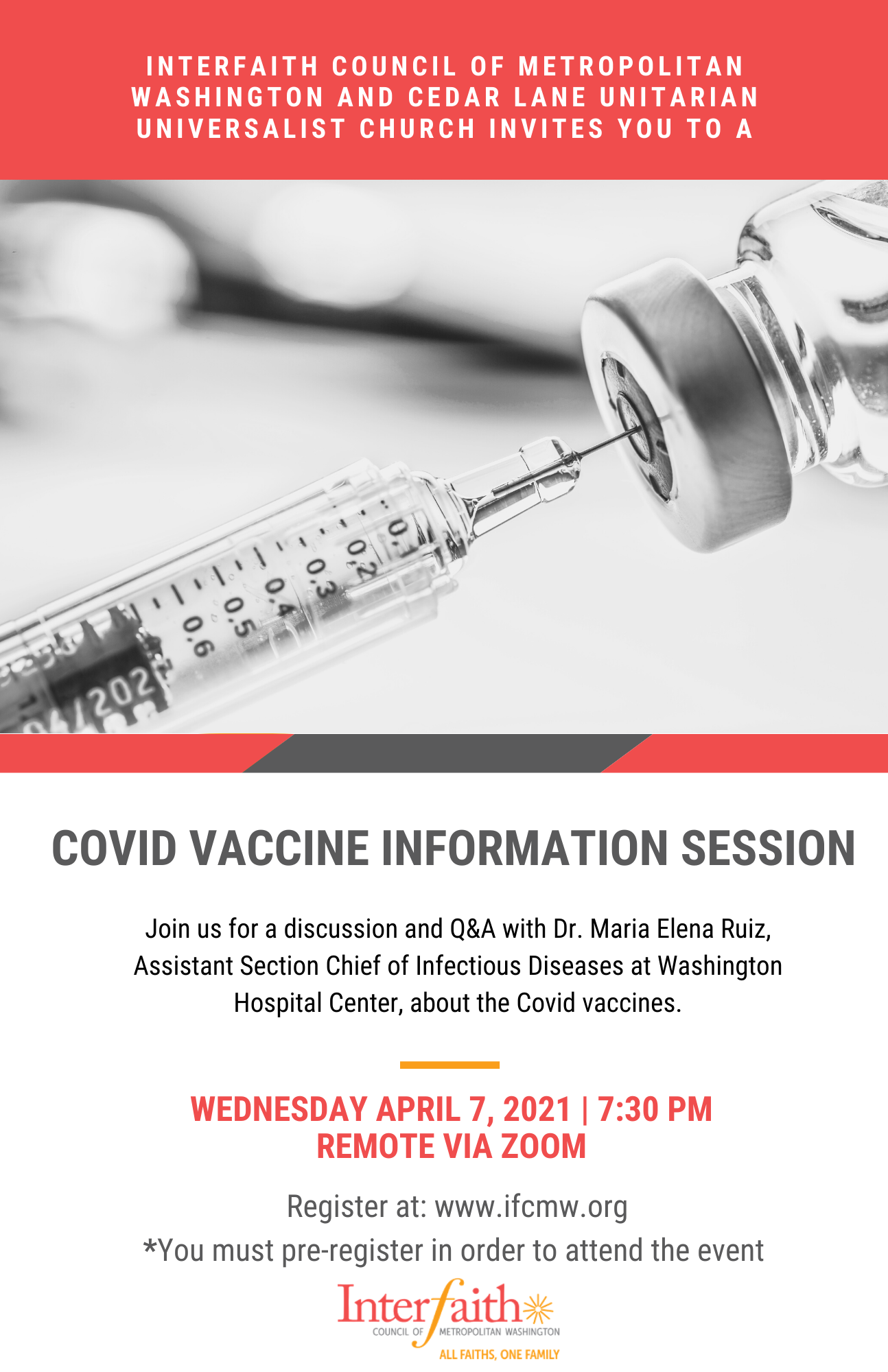 Vaccine info session - InterFaith Council of Metropolitan Washington